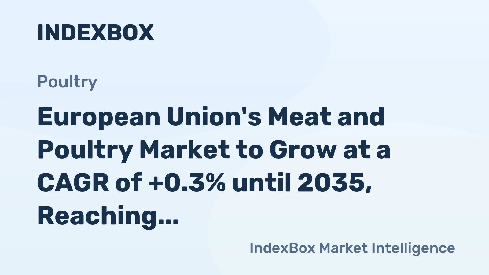 European Union's Meat and Poultry Market to Grow at a CAGR of +0.3% until 2035, Reaching 40M Tons