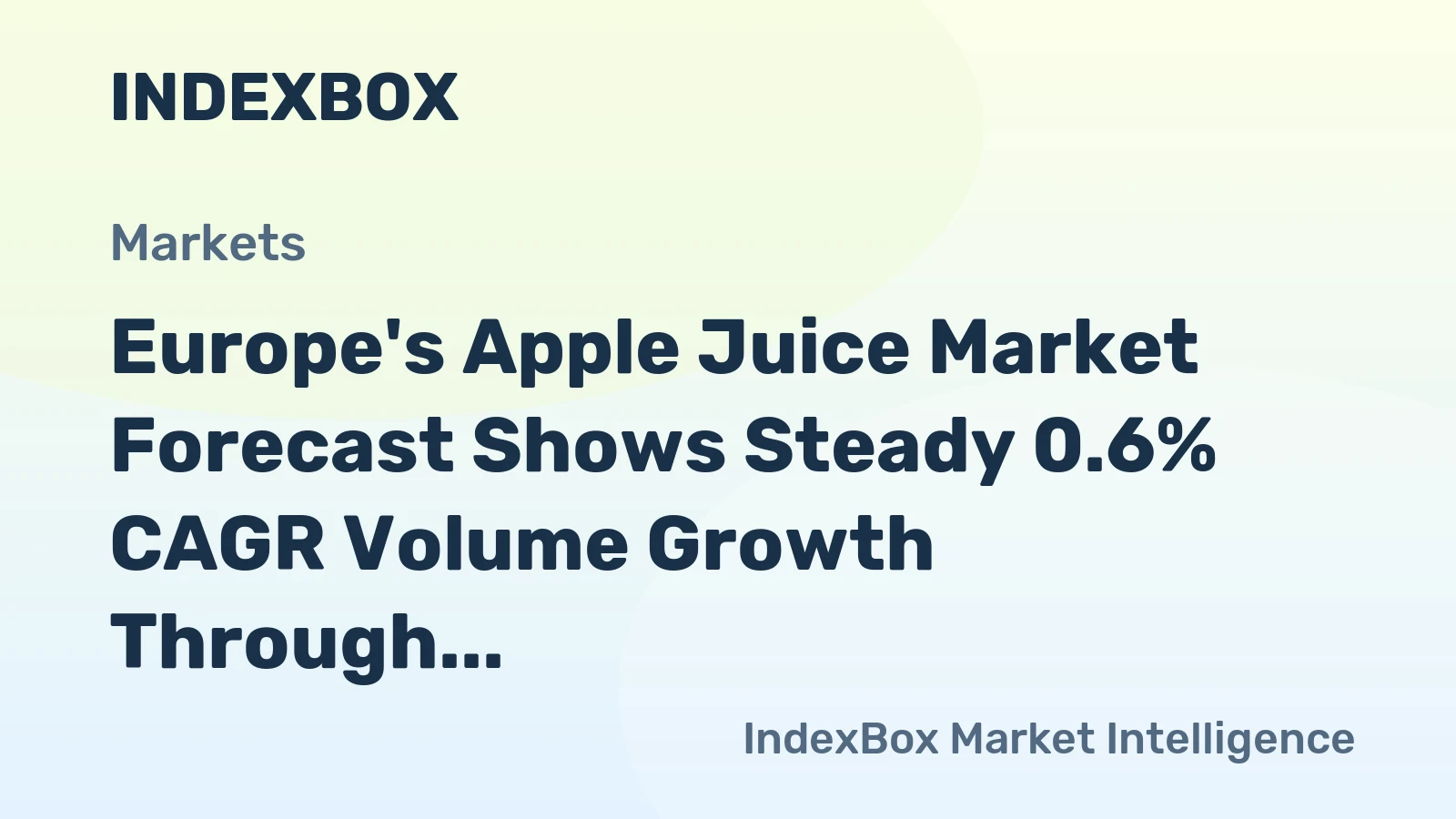 Europe's Apple Juice Market Forecast Shows Steady 0.6% CAGR Volume Growth Through 2035