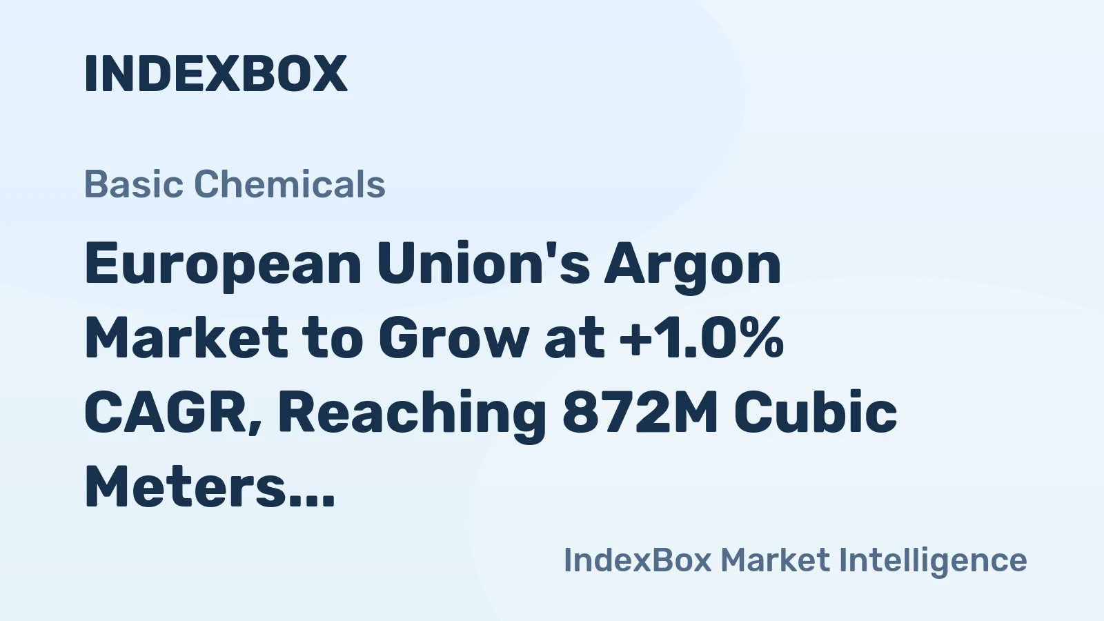 European Union's Argon Market to Grow at +1.0% CAGR, Reaching 872M Cubic Meters by 2035