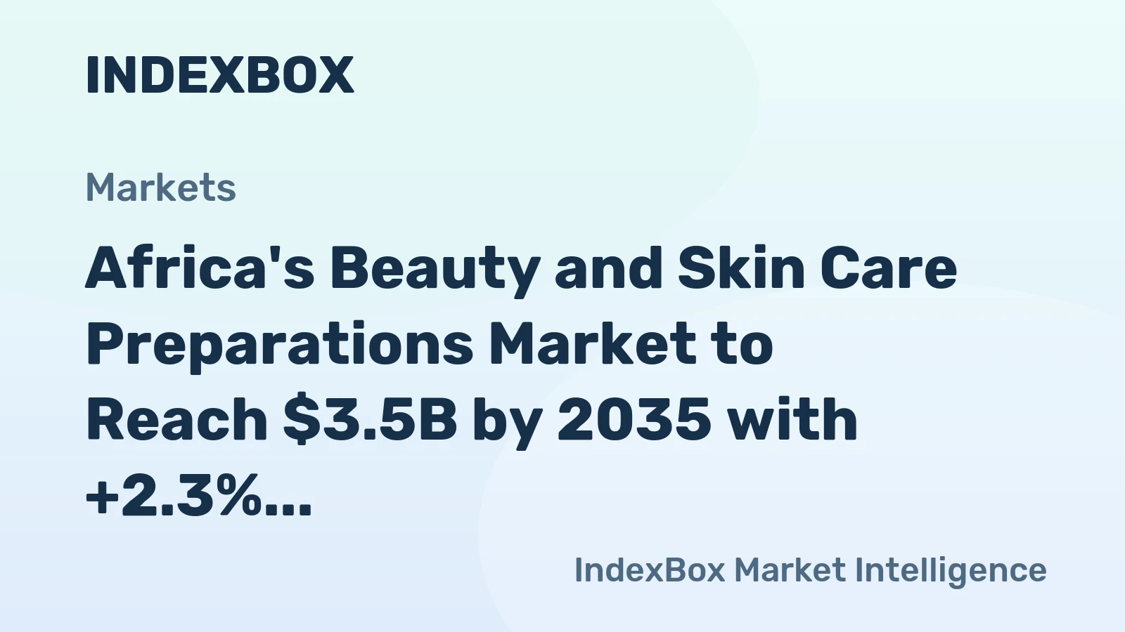 Africa's Beauty and Skin Care Preparations Market to Reach $3.5B by 2035 with +2.3% CAGR