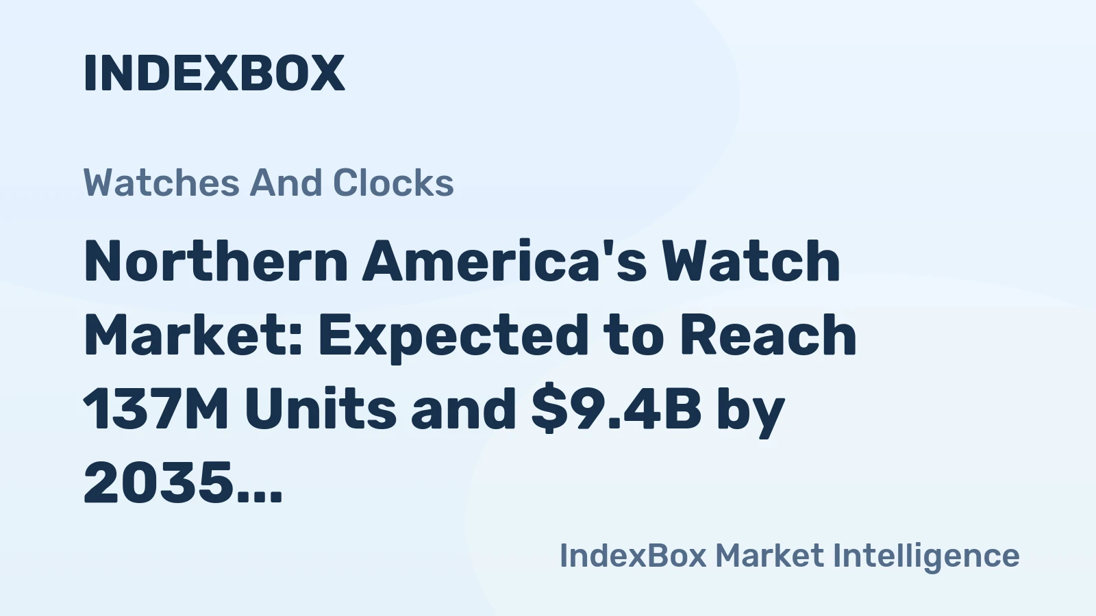 Northern America's Watch Market: Expected to Reach 137M Units and $9.4B by 2035