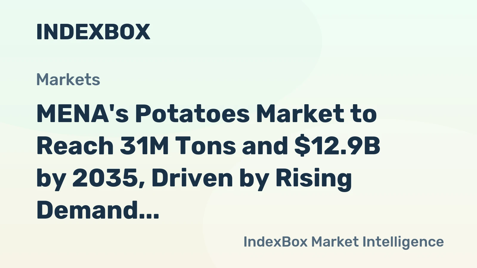 MENA's Potatoes Market to Reach 31M Tons and $12.9B by 2035, Driven by Rising Demand