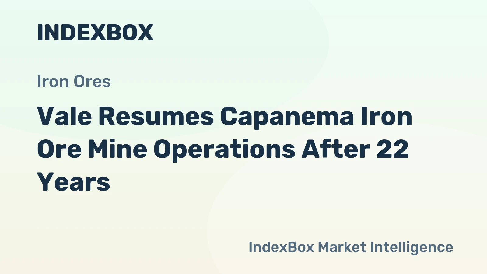 Vale Resumes Capanema Iron Ore Mine Operations After 22 Years