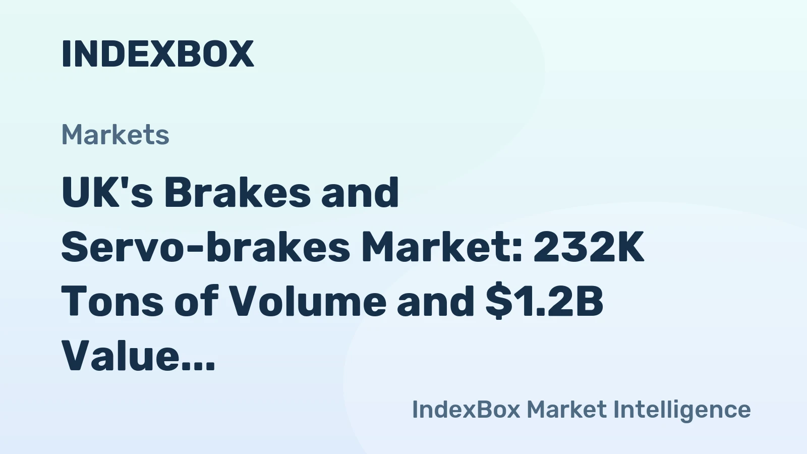 UK's Brakes and Servo-brakes Market: 232K Tons of Volume and $1.2B Value Forecasted for 2035