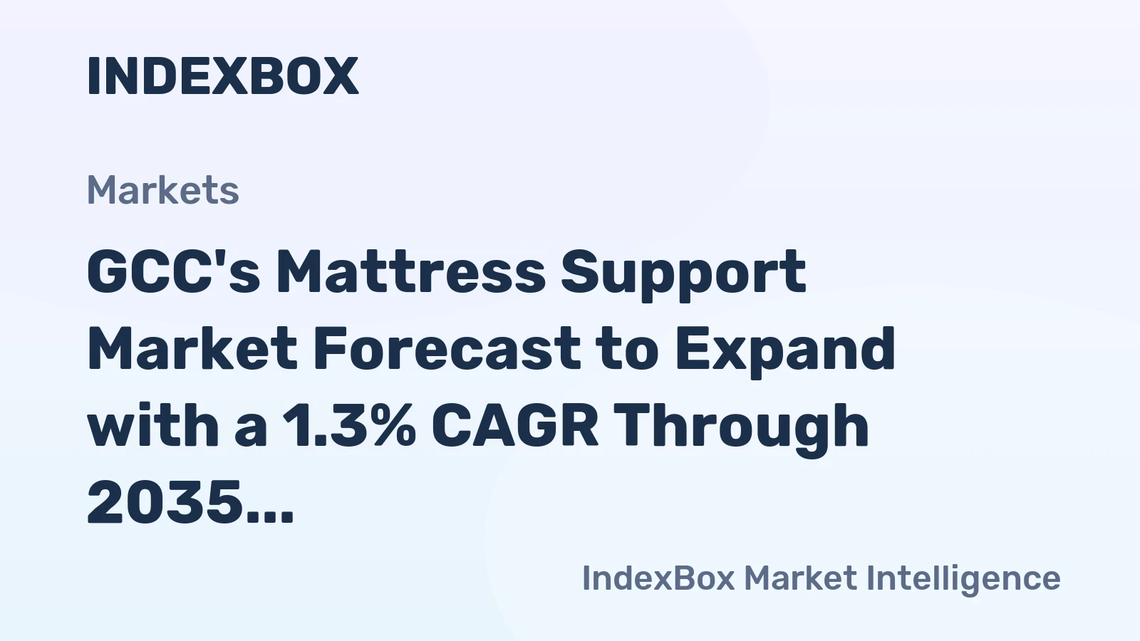 GCC's Mattress Support Market Forecast to Expand with a 1.3% CAGR Through 2035