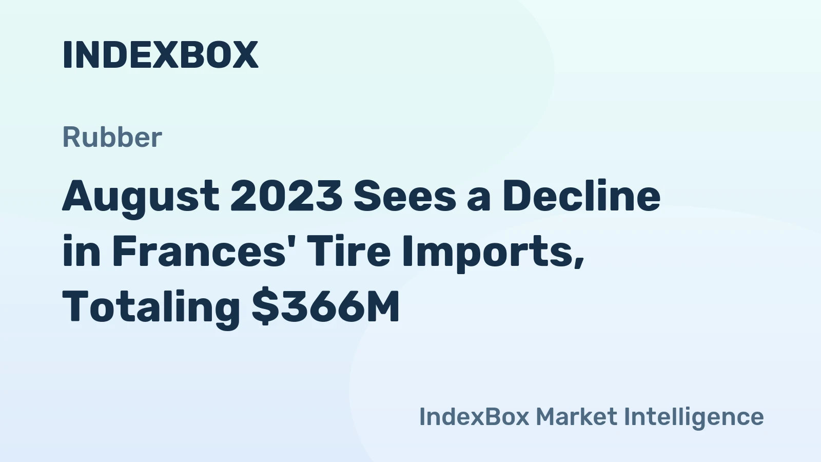 August 2023 Sees a Decline in Frances' Tire Imports, Totaling $366M.
