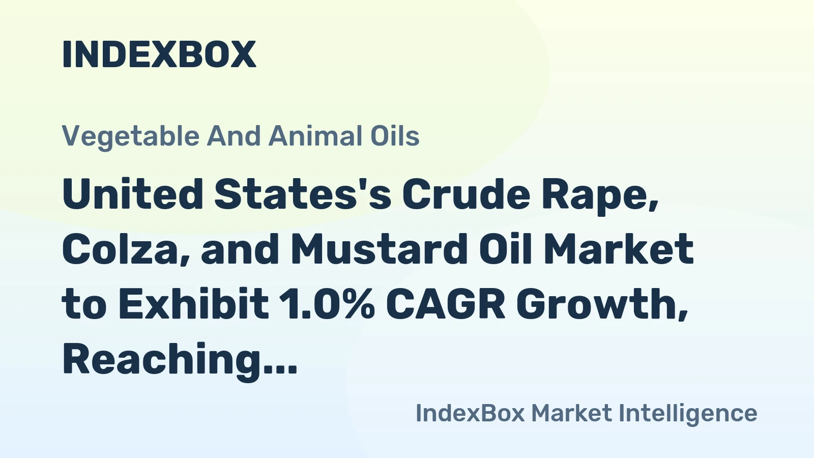 United States's Crude Rape, Colza, and Mustard Oil Market to Exhibit 1.0% CAGR Growth, Reaching 2.4M Tons by 2035