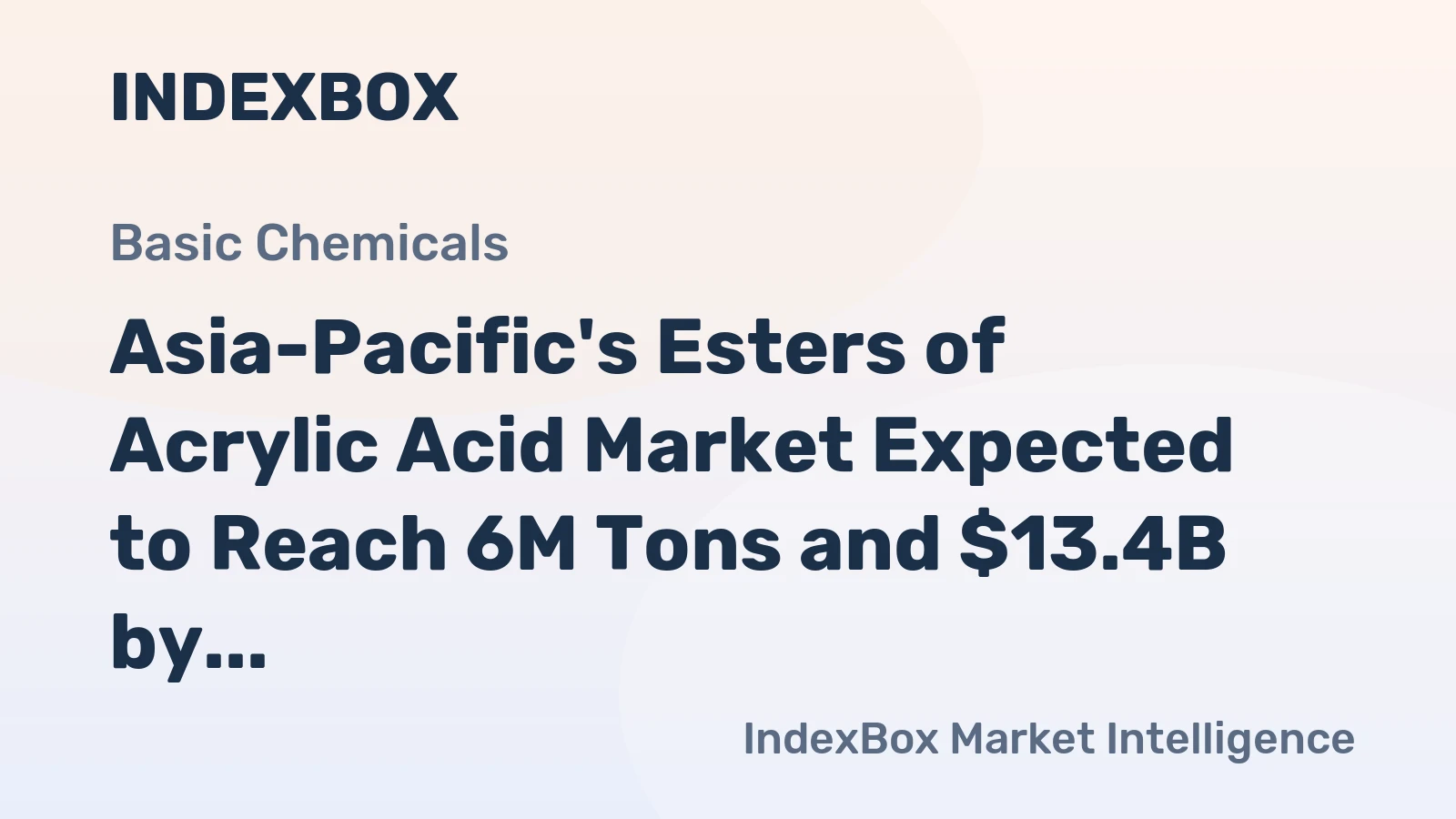 Asia-Pacific's Esters of Acrylic Acid Market Expected to Reach 6M Tons and $13.4B by 2035