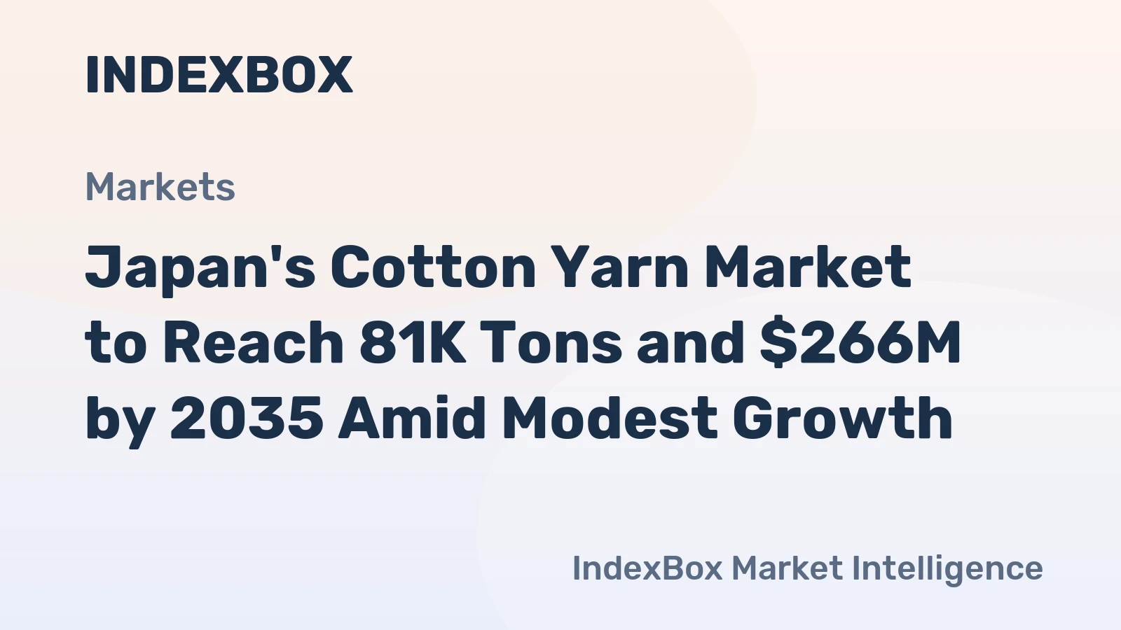 Japan's Cotton Yarn Market to Reach 81K Tons and $266M by 2035 Amid Modest Growth