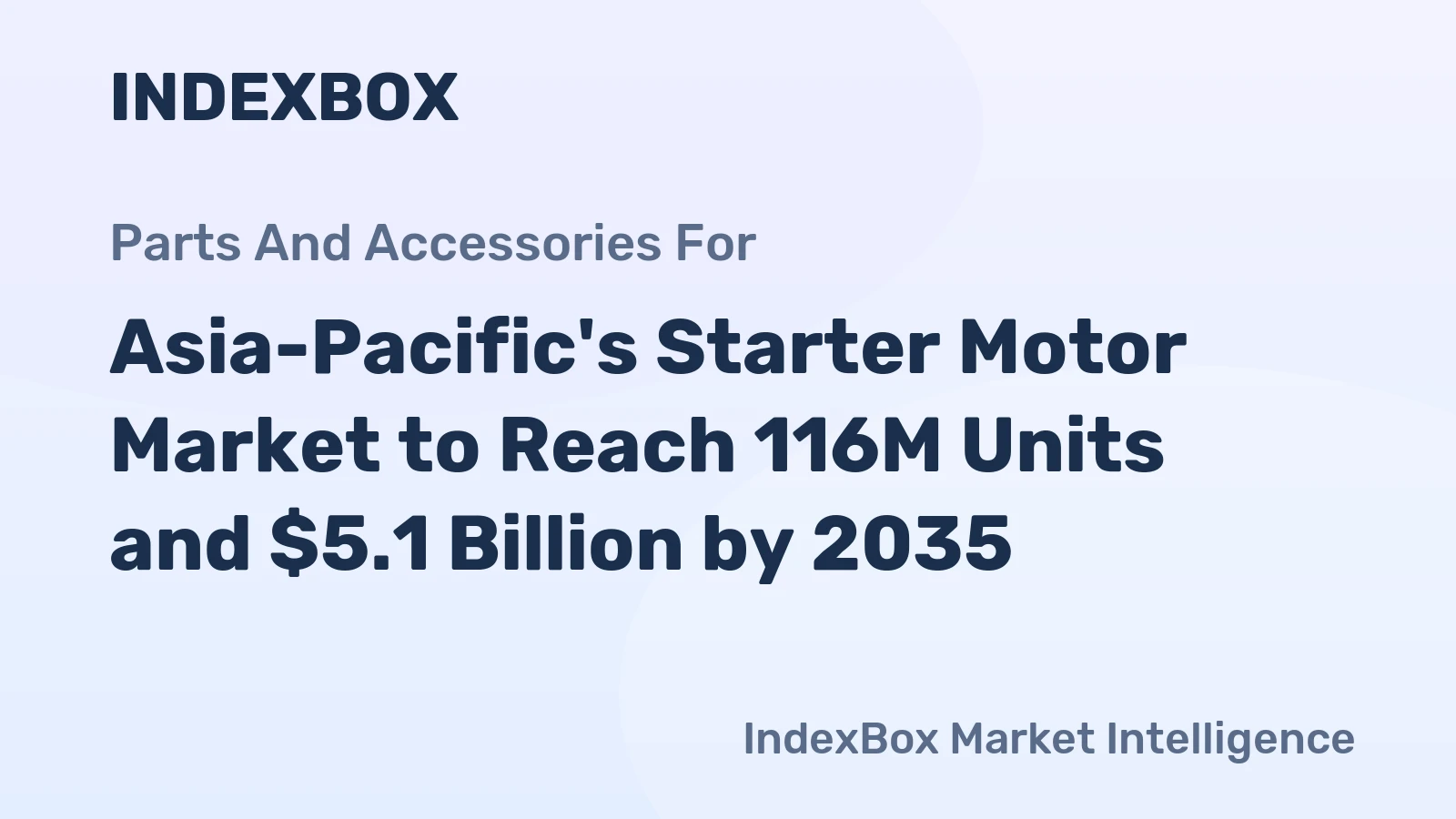 Asia-Pacific's Starter Motor Market to Reach 116M Units and $5.1 Billion by 2035