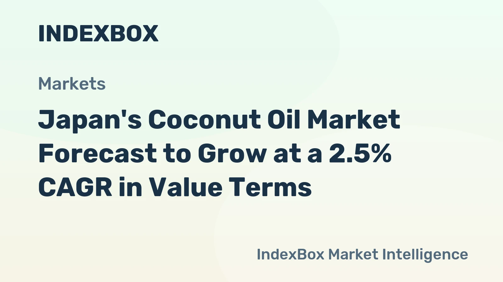 Japan's Coconut Oil Market Forecast to Grow at a 2.5% CAGR in Value Terms