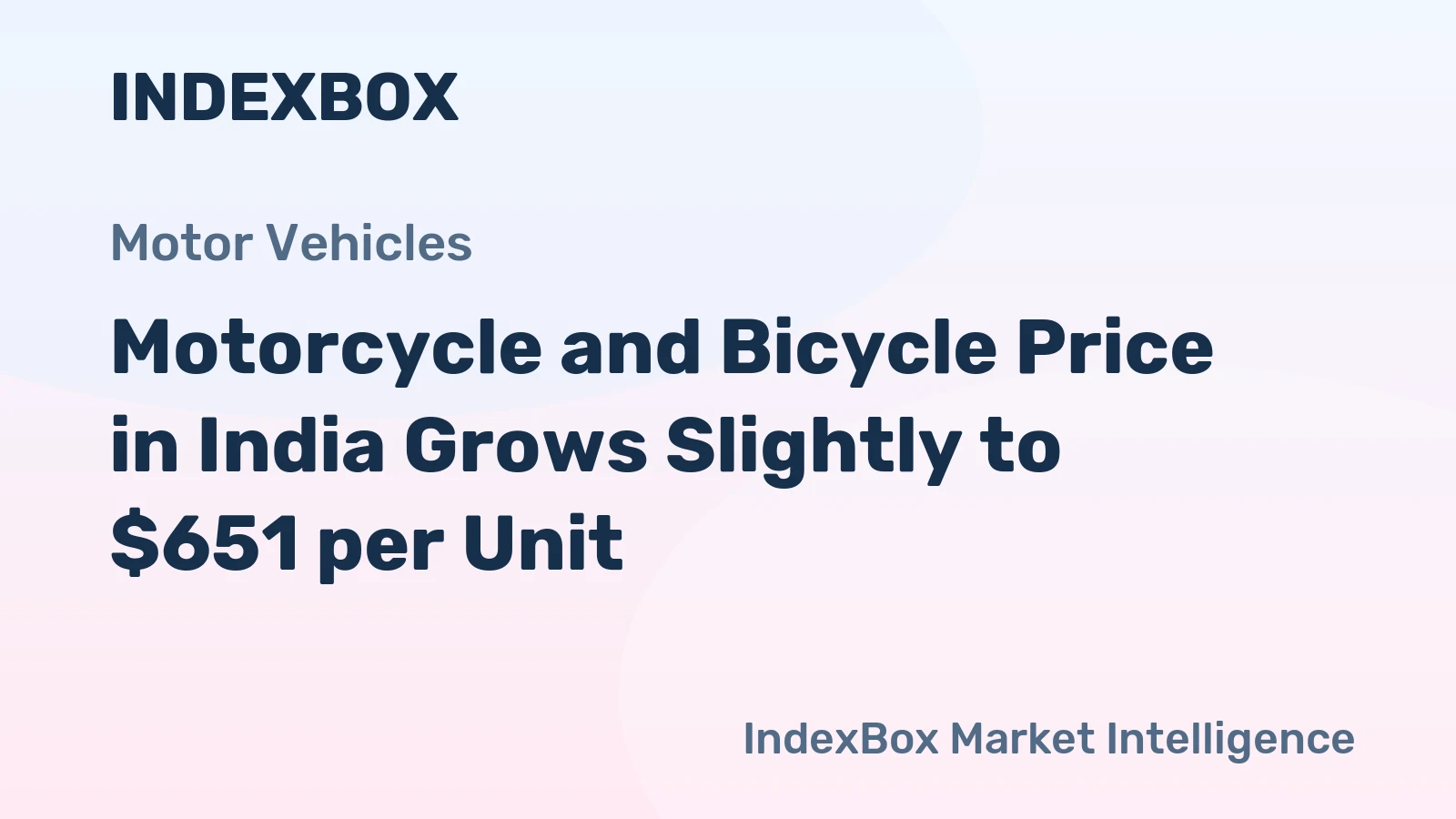 Motorcycle and Bicycle Price in India Grows Slightly to $651 per Unit