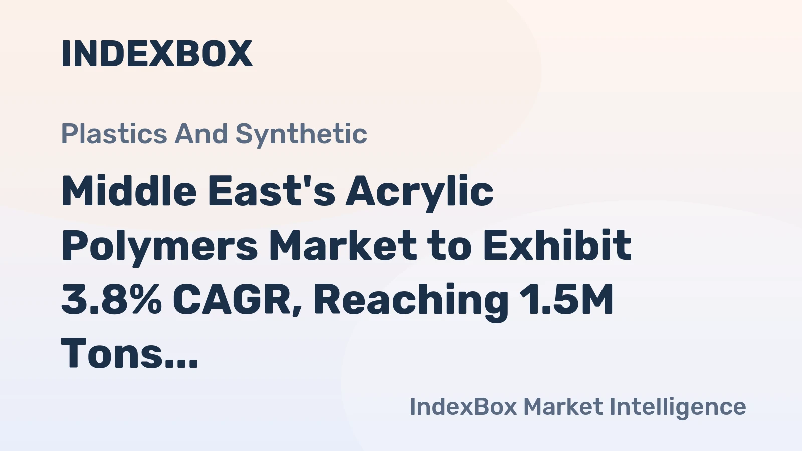 Middle East's Acrylic Polymers Market to Exhibit 3.8% CAGR, Reaching 1.5M Tons by 2035
