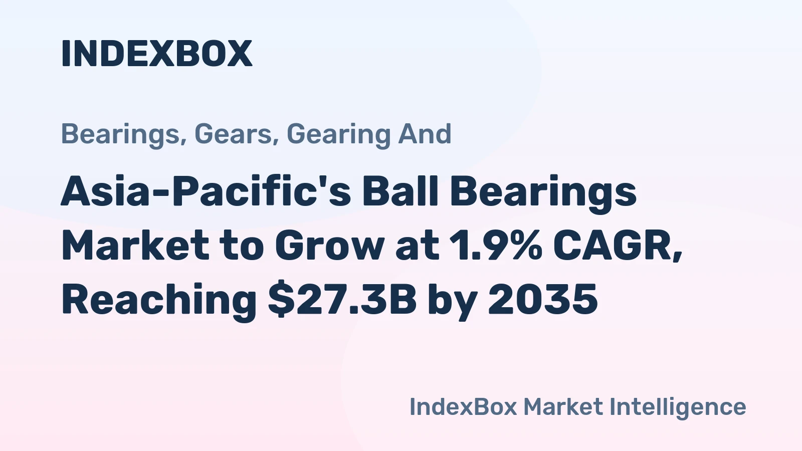 Asia-Pacific's Ball Bearings Market to Grow at 1.9% CAGR, Reaching $27.3B by 2035