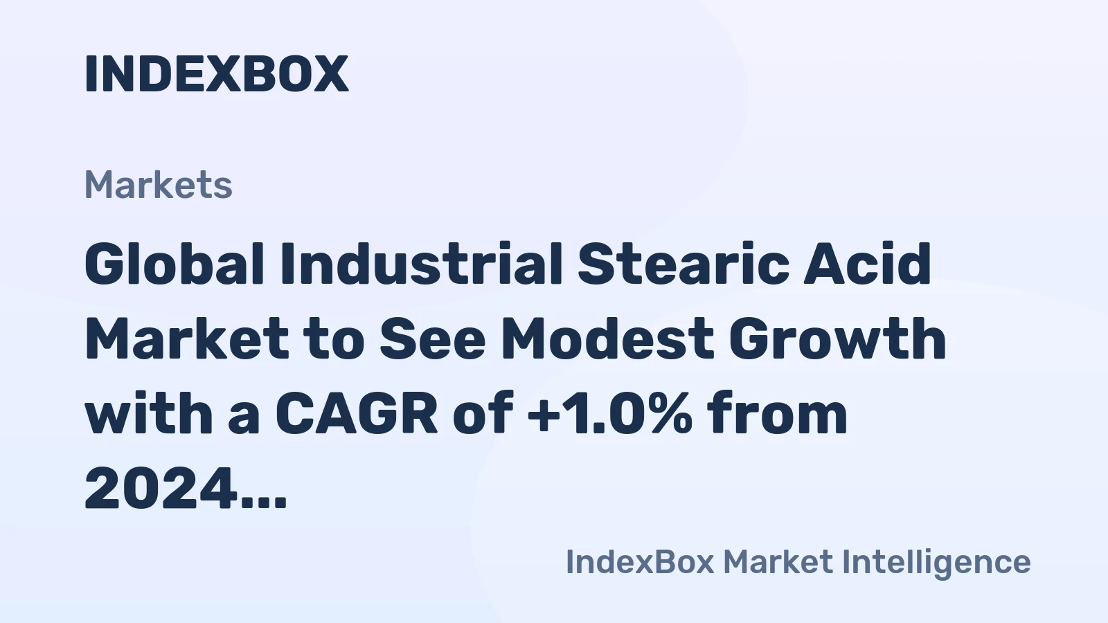 Global Industrial Stearic Acid Market to See Modest Growth with a CAGR of +1.0% from 2024 to 2035, Reaching 3.4M Tons in Volume and $5.1B in Value