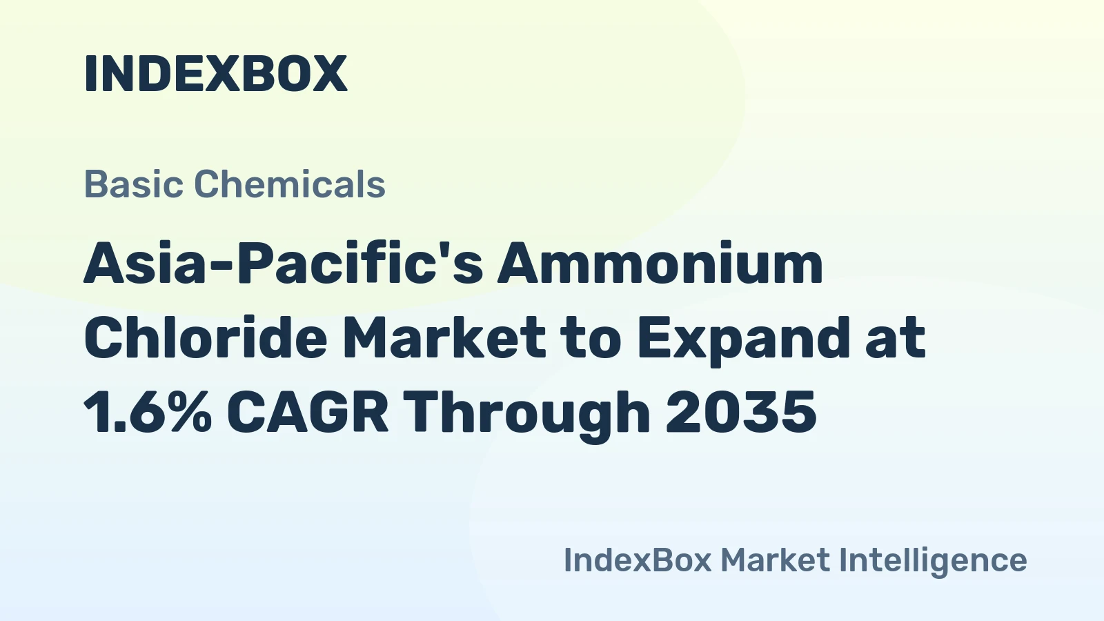 Asia-Pacific's Ammonium Chloride Market to Expand at 1.6% CAGR Through 2035