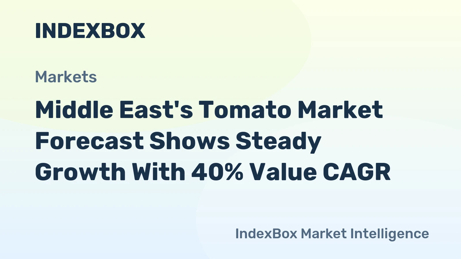 Middle East's Tomato Market Forecast Shows Steady Growth With 40% Value CAGR