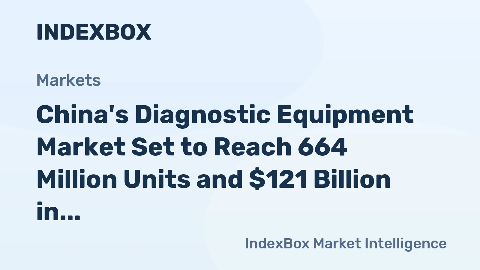 China's Diagnostic Equipment Market Set to Reach 664 Million Units and $121 Billion in Value