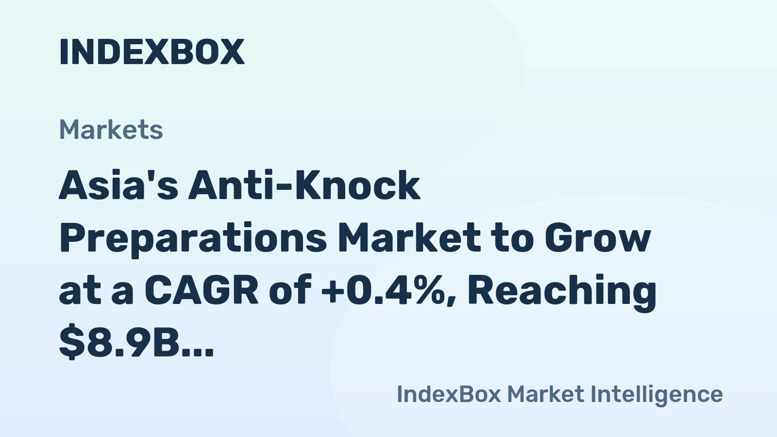 Asia's Anti-Knock Preparations Market to Grow at a CAGR of +0.4%, Reaching $8.9B by 2035