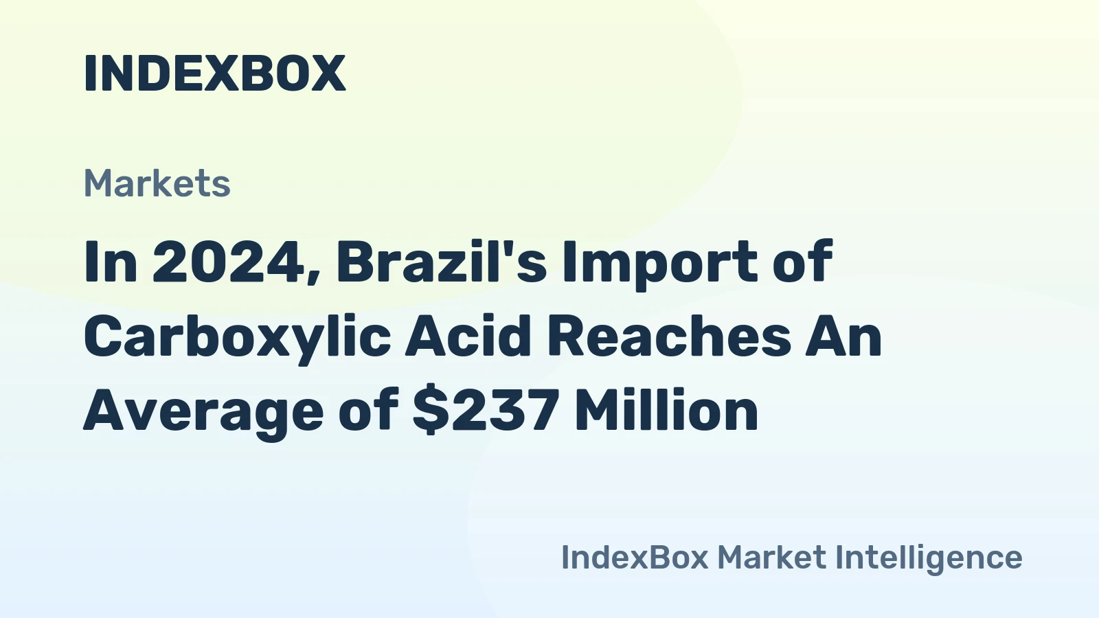 In 2024, Brazil's Import of Carboxylic Acid Reaches An Average of $237 Million