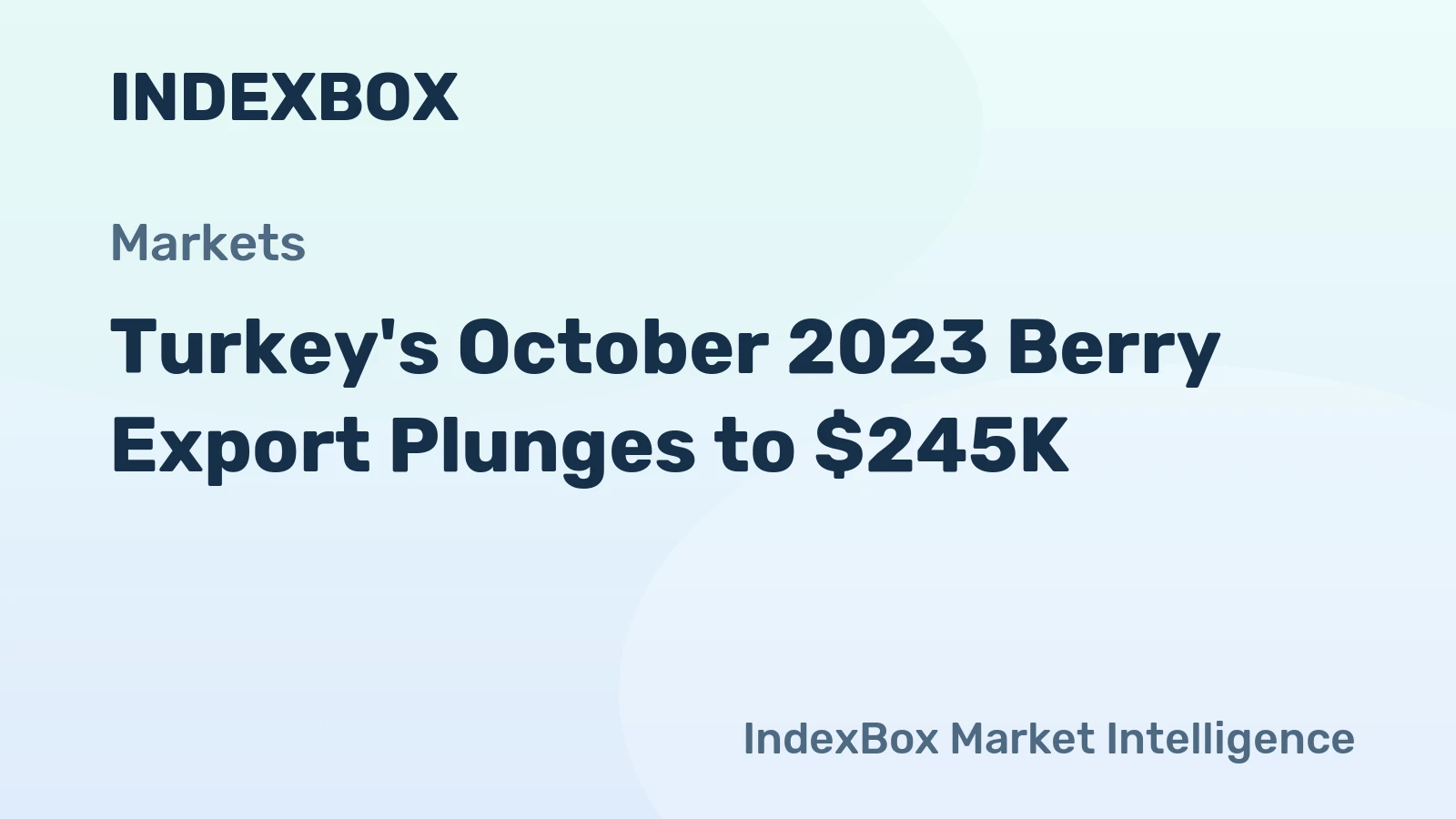 Turkey's October 2023 Berry Export Plunges to $245K