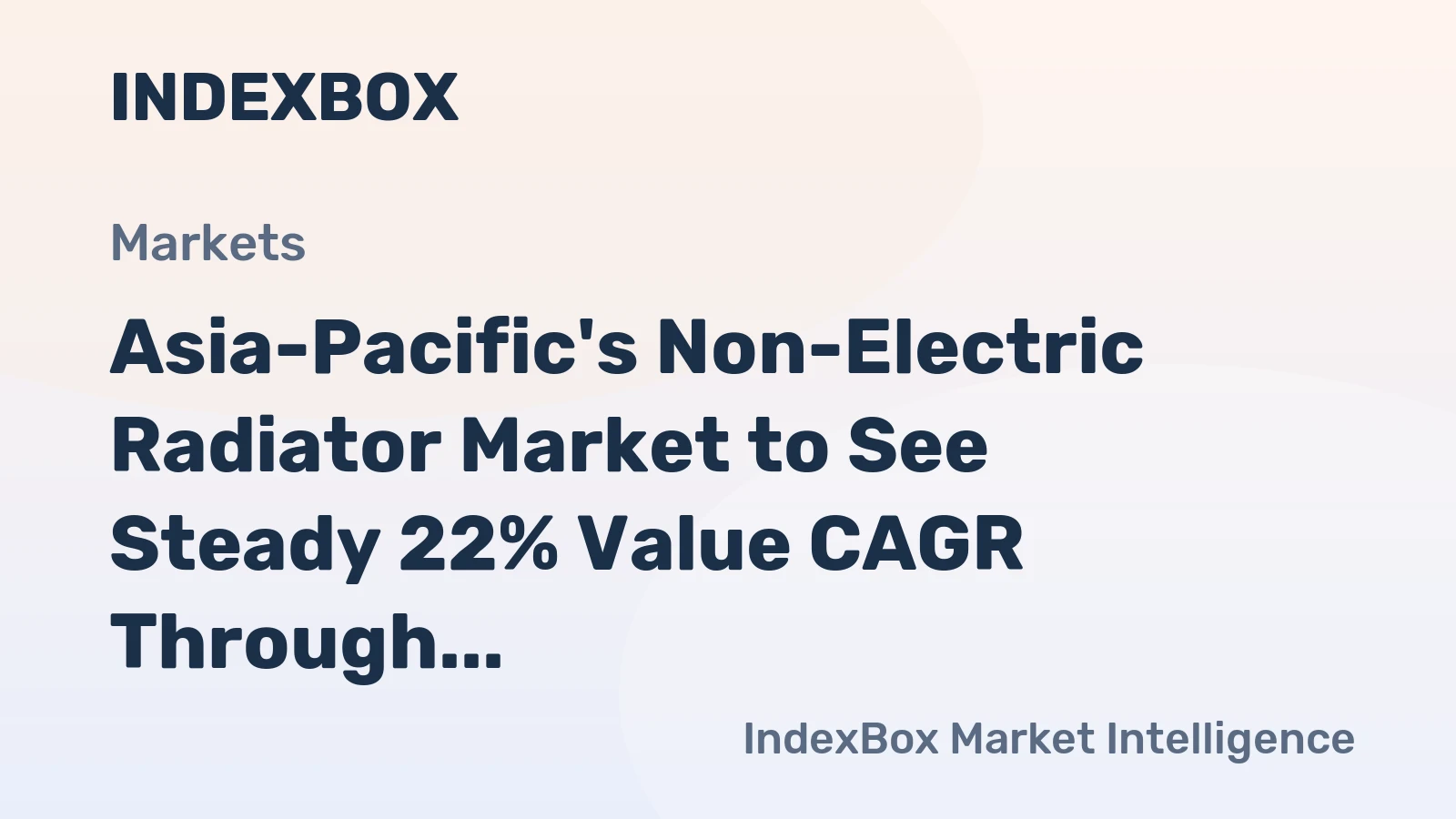 Asia-Pacific's Non-Electric Radiator Market to See Steady 22% Value CAGR Through 2035