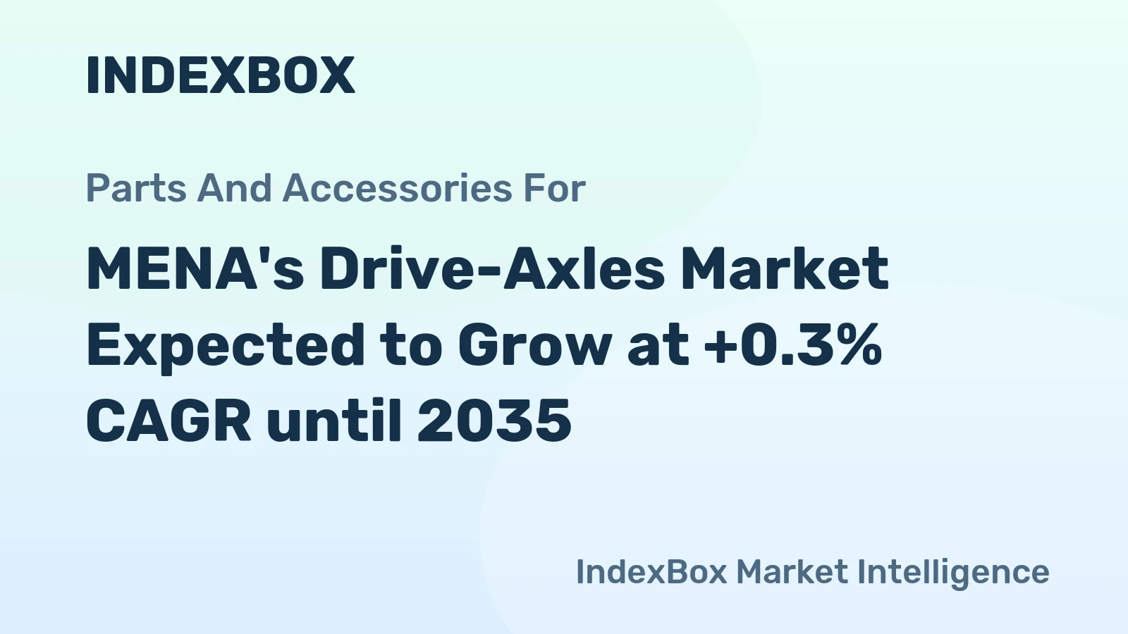 MENA's Drive-Axles Market Expected to Grow at +0.3% CAGR until 2035