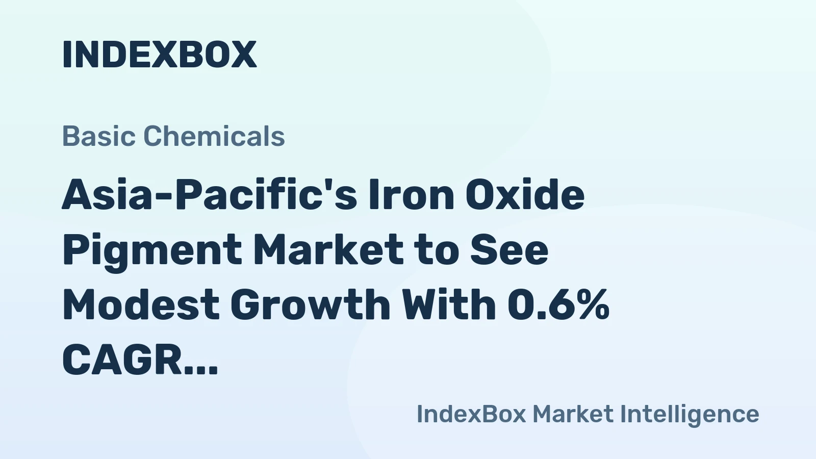 Asia-Pacific's Iron Oxide Pigment Market to See Modest Growth With 0.6% CAGR Through 2035
