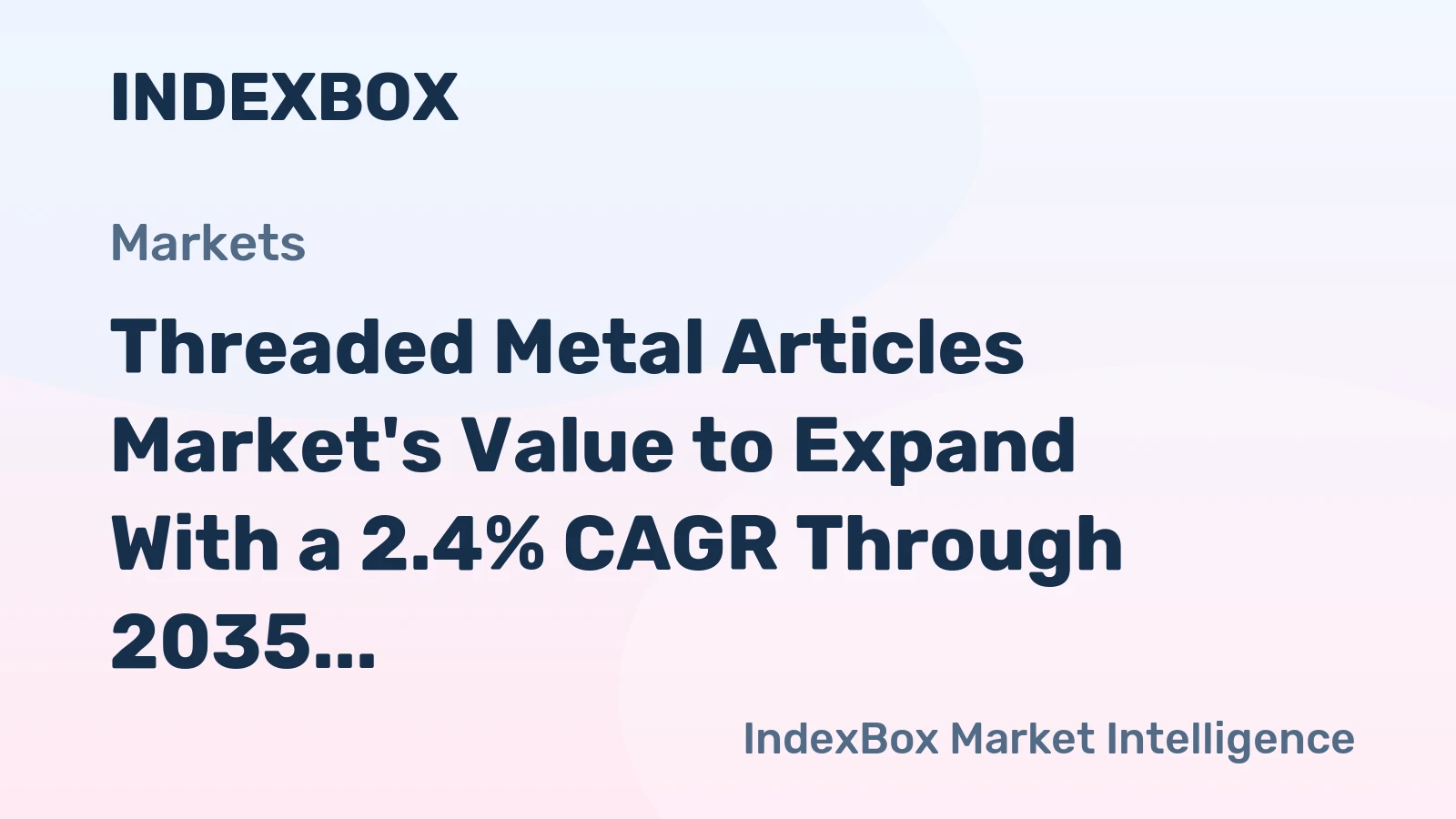 Threaded Metal Articles Market's Value to Expand With a 2.4% CAGR Through 2035