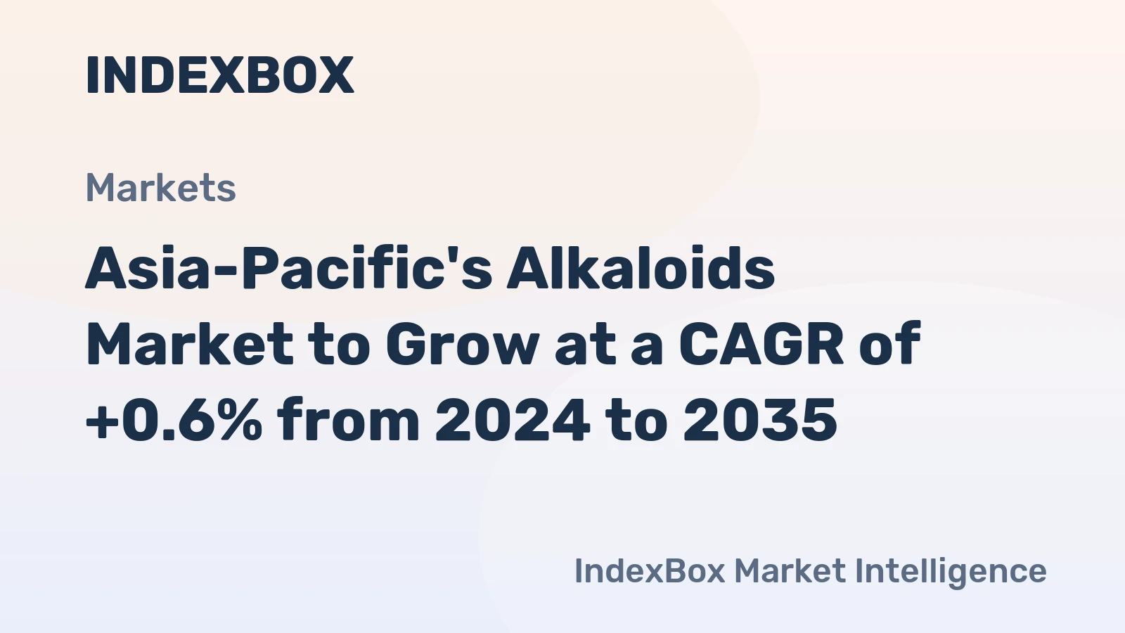 Asia-Pacific's Alkaloids Market to Grow at a CAGR of +0.6% from 2024 to 2035