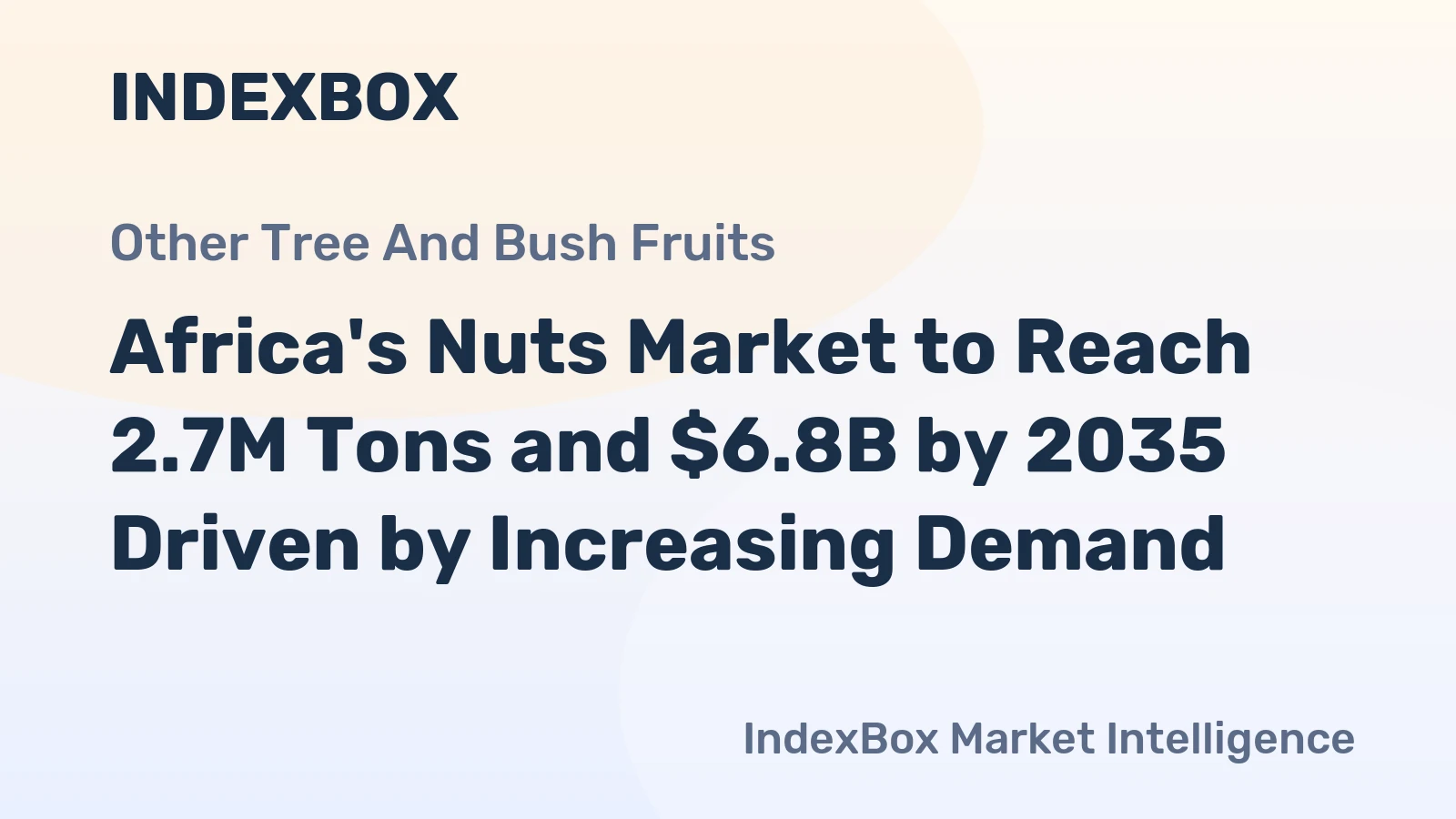 Africa's Nuts Market to Reach 2.7M Tons and $6.8B by 2035 Driven by Increasing Demand