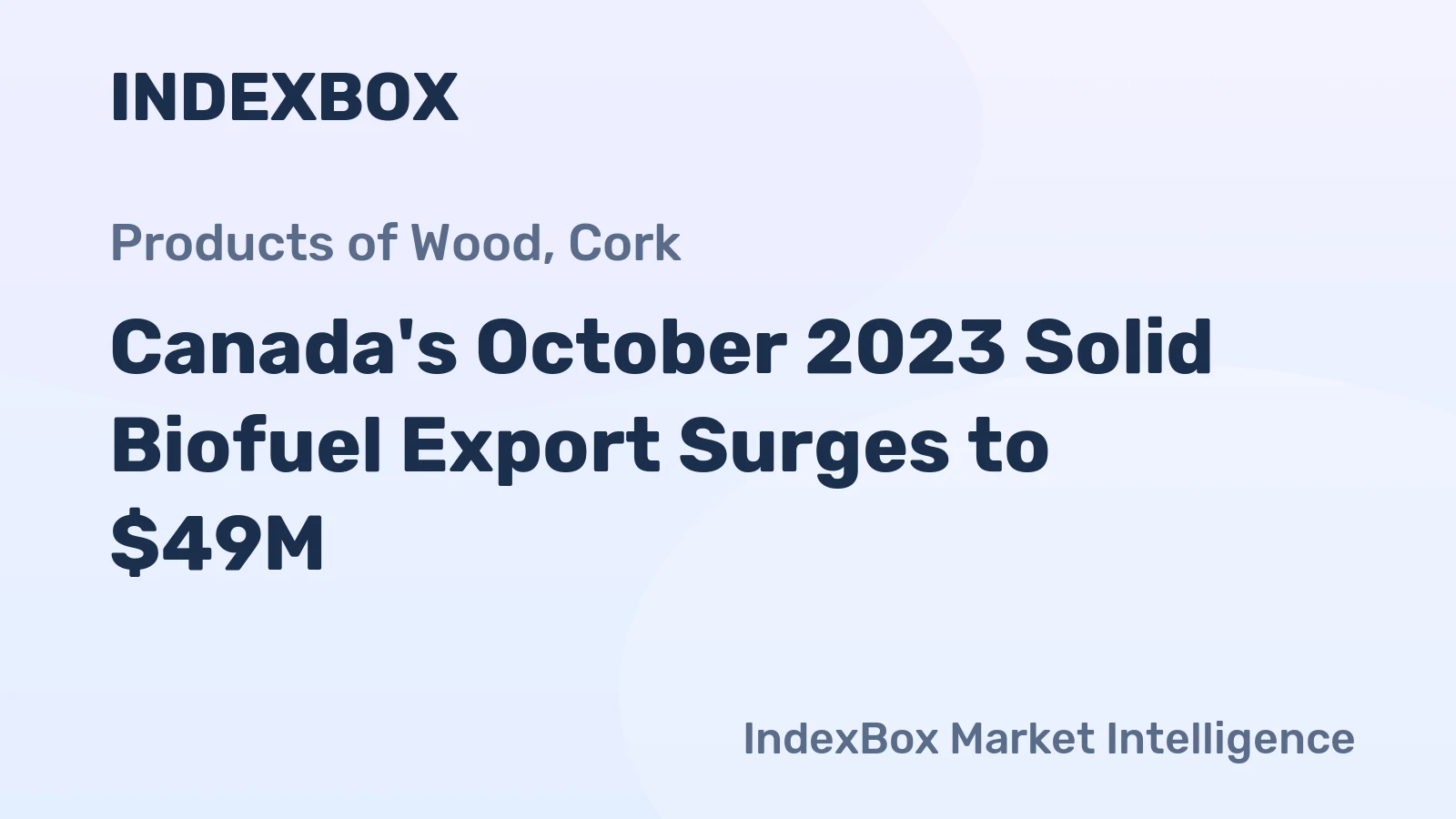 Canada's October 2023 Solid Biofuel Export Surges to $49M