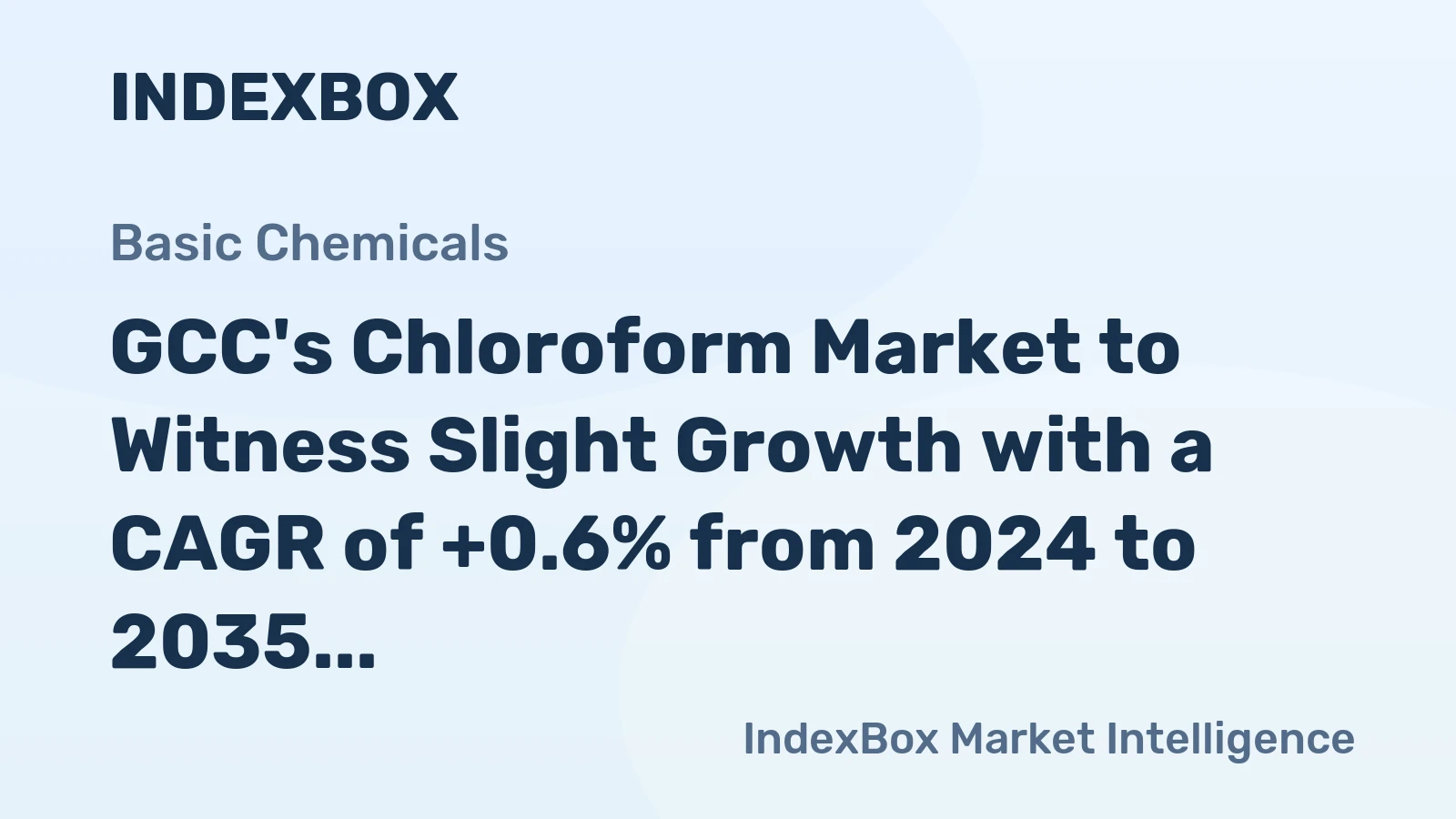 GCC's Chloroform Market to Witness Slight Growth with a CAGR of +0.6% from 2024 to 2035
