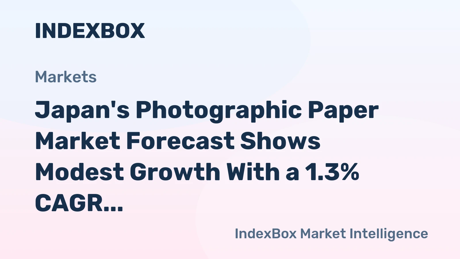 Japan's Photographic Paper Market Forecast Shows Modest Growth With a 1.3% CAGR Through 2035