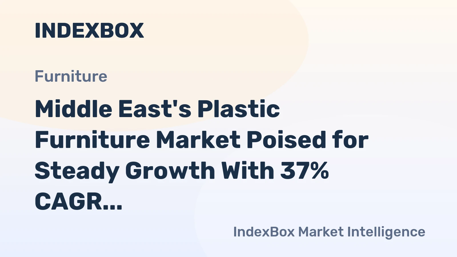 Middle East's Plastic Furniture Market Poised for Steady Growth With 37% CAGR in Value Through 2035