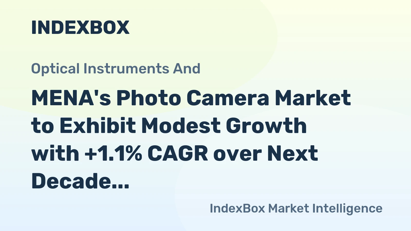MENA's Photo Camera Market to Exhibit Modest Growth with +1.1% CAGR over Next Decade