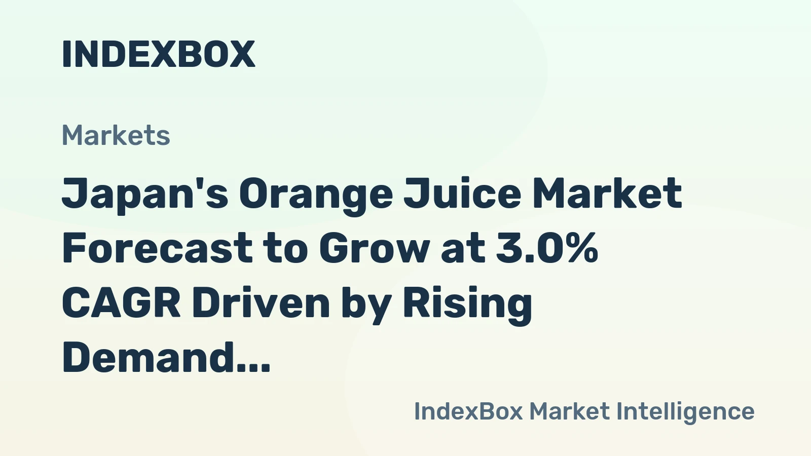 Japan's Orange Juice Market Forecast to Grow at 3.0% CAGR Driven by Rising Demand