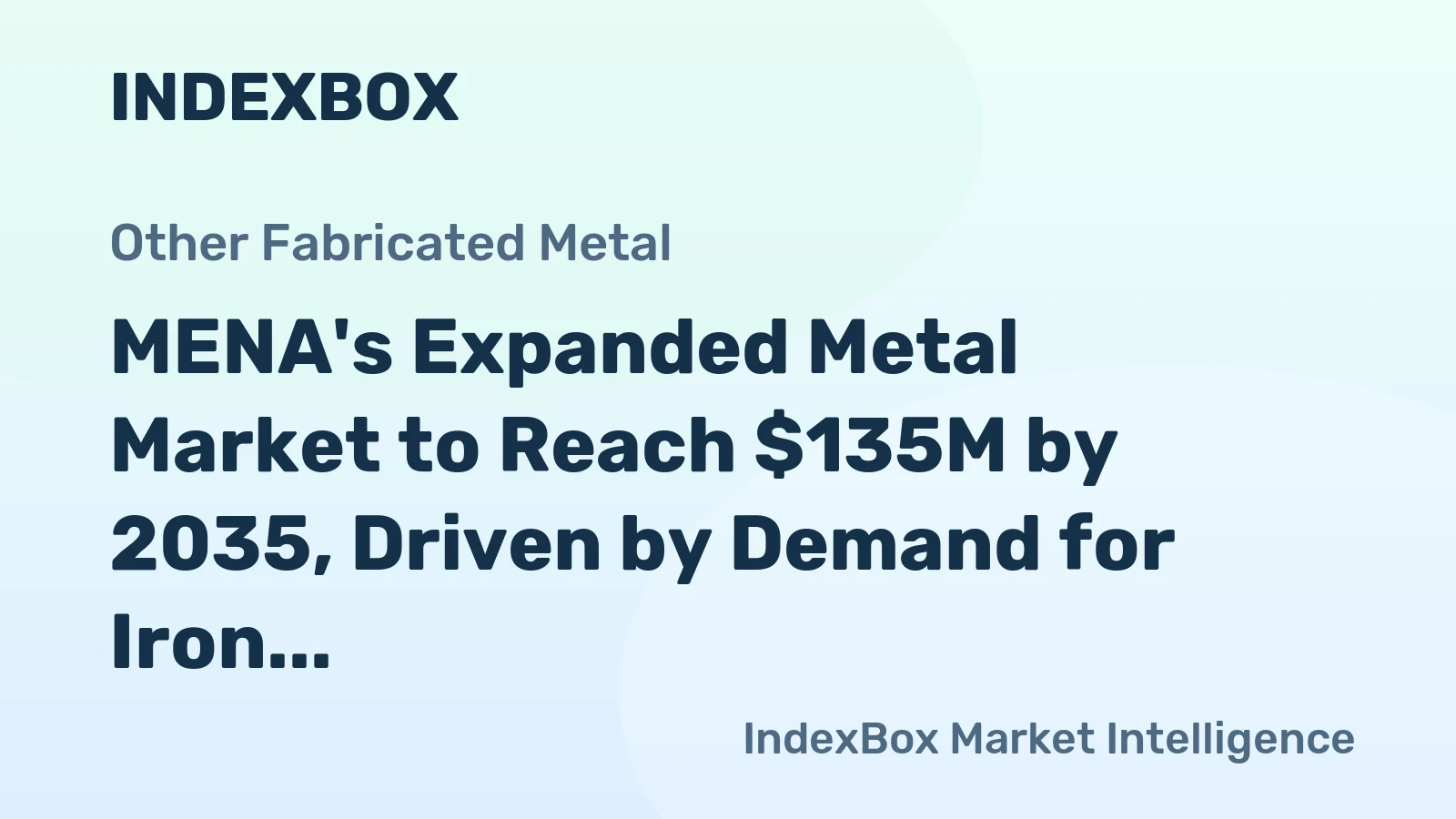 MENA's Expanded Metal Market to Reach $135M by 2035, Driven by Demand for Iron and Steel