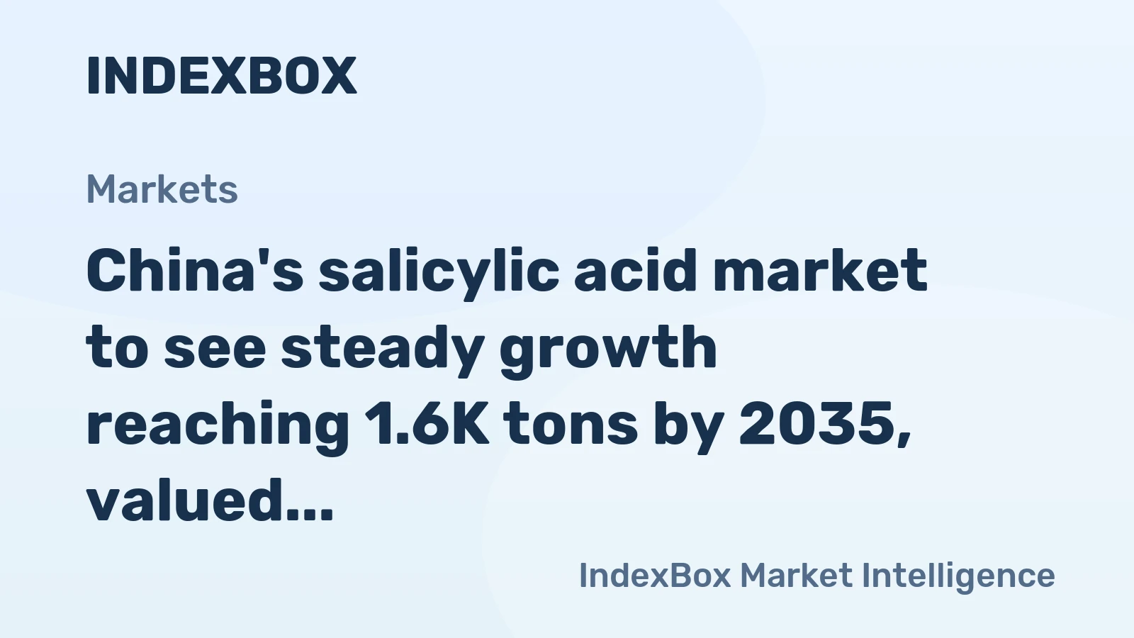 China's salicylic acid market to see steady growth reaching 1.6K tons by 2035, valued at $3.6M
