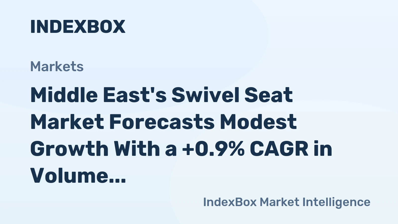 Middle East's Swivel Seat Market Forecasts Modest Growth With a +0.9% CAGR in Volume