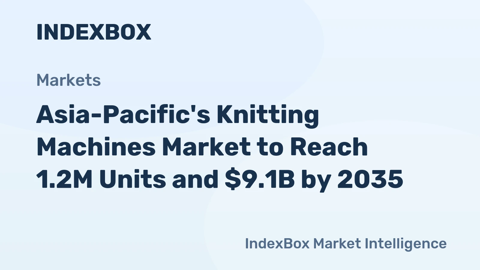 Asia-Pacific's Knitting Machines Market to Reach 1.2M Units and $9.1B by 2035