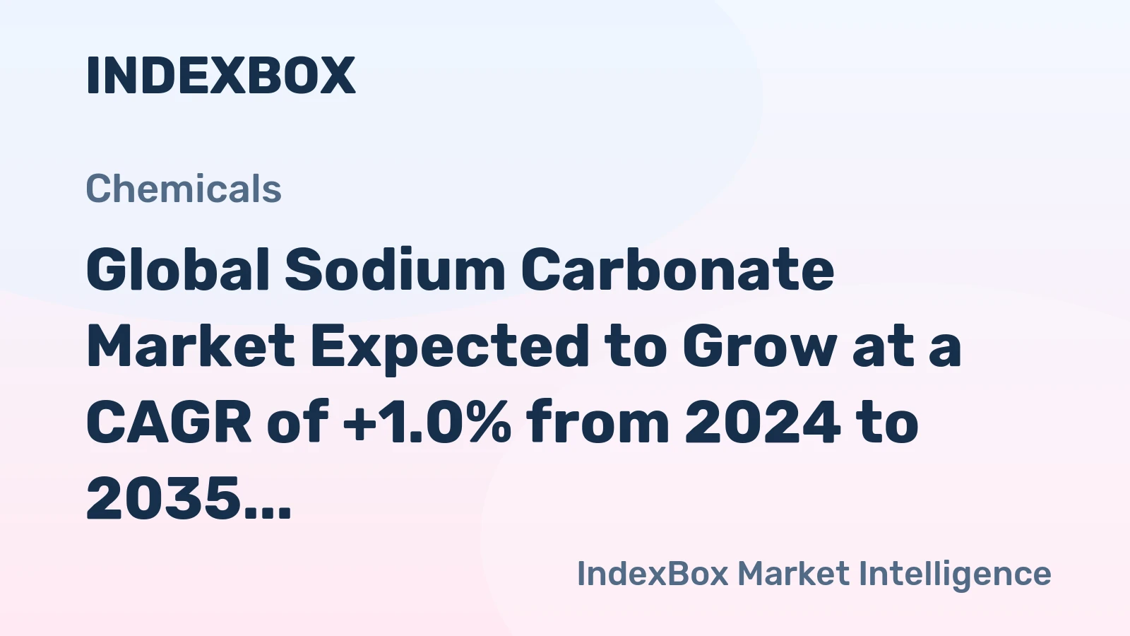 Global Sodium Carbonate Market Expected to Grow at a CAGR of +1.0% from 2024 to 2035, Reaching $25.1B in Value
