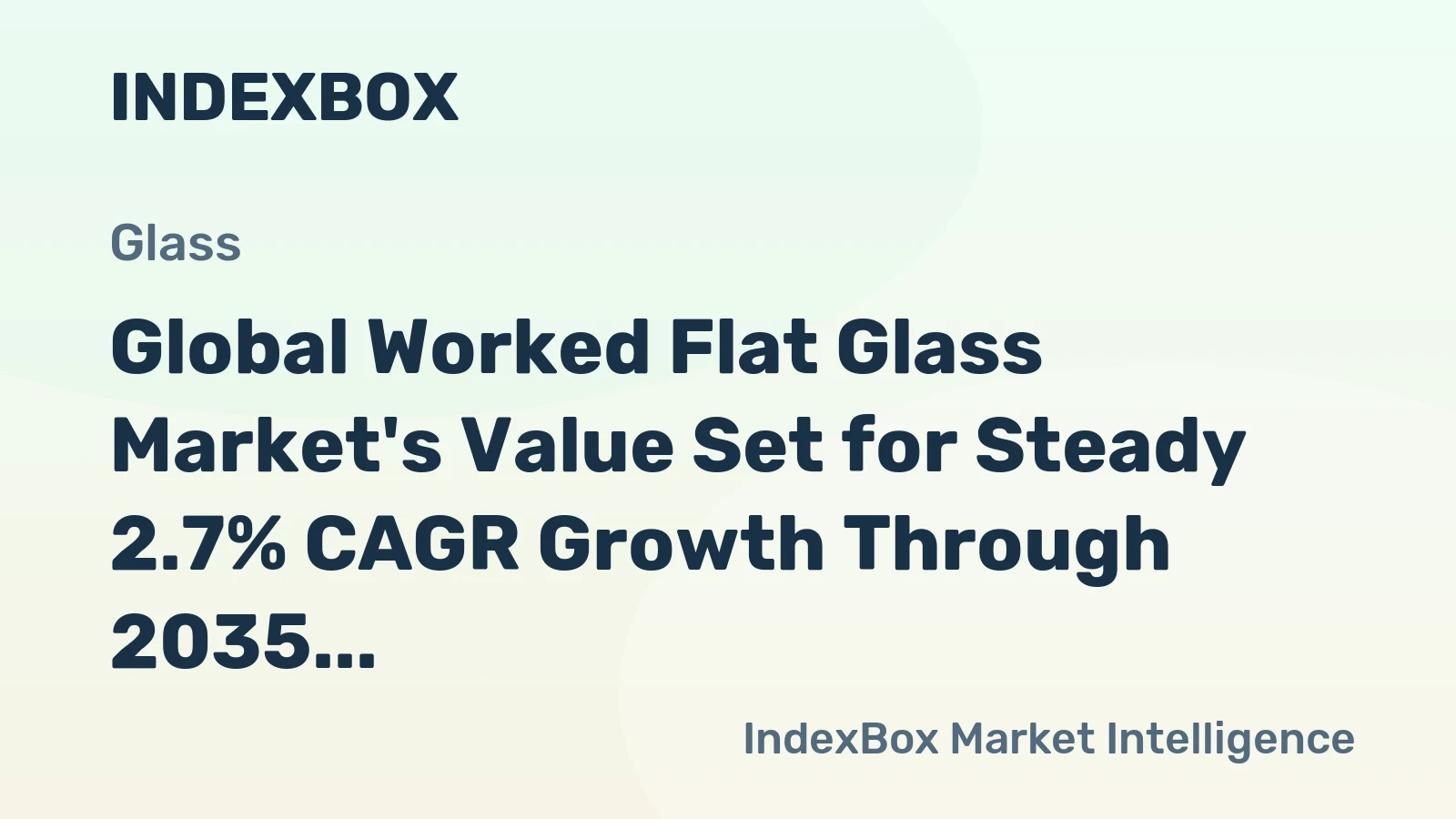 Global Worked Flat Glass Market's Value Set for Steady 2.7% CAGR Growth Through 2035
