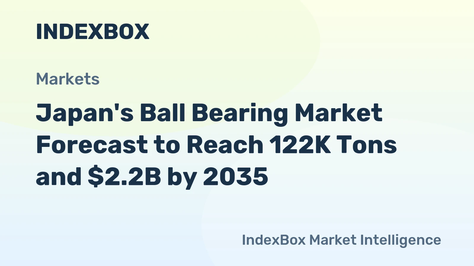Japan's Ball Bearing Market Forecast to Reach 122K Tons and $2.2B by 2035