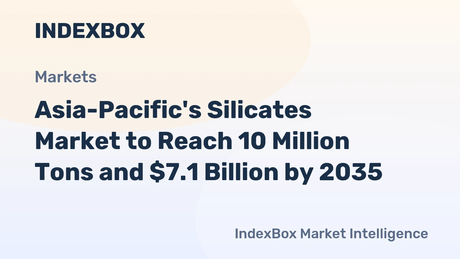 Asia-Pacific's Silicates Market to Reach 10 Million Tons and $7.1 Billion by 2035