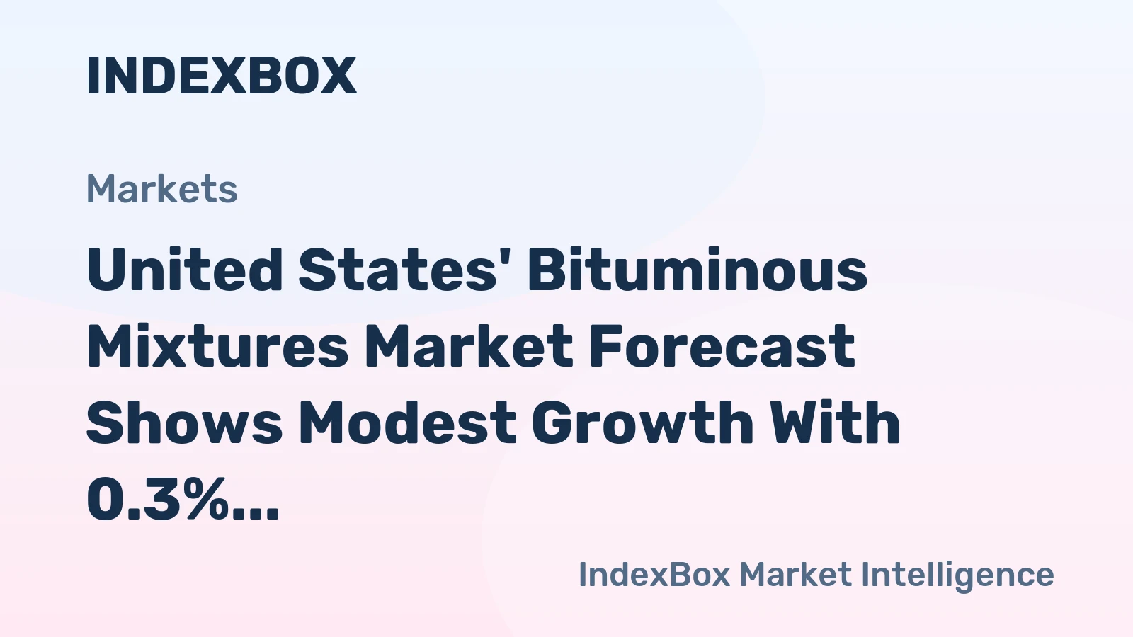 United States' Bituminous Mixtures Market Forecast Shows Modest Growth With 0.3% Volume CAGR