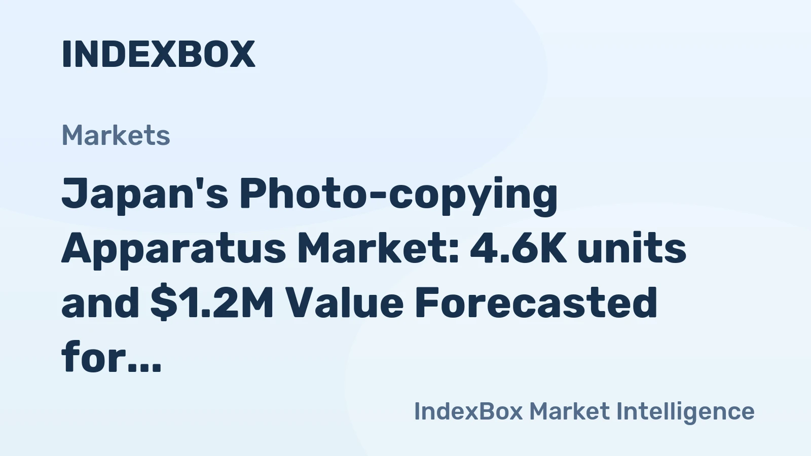 Japan's Photo-copying Apparatus Market: 4.6K units and $1.2M Value Forecasted for 2035