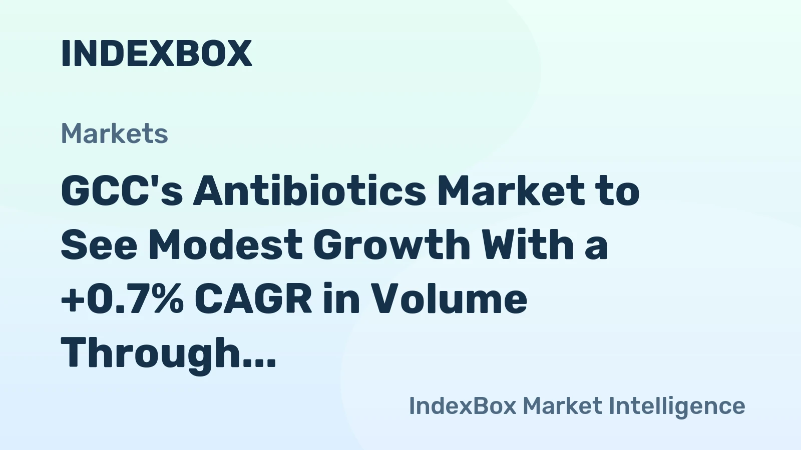 GCC's Antibiotics Market to See Modest Growth With a +0.7% CAGR in Volume Through 2035
