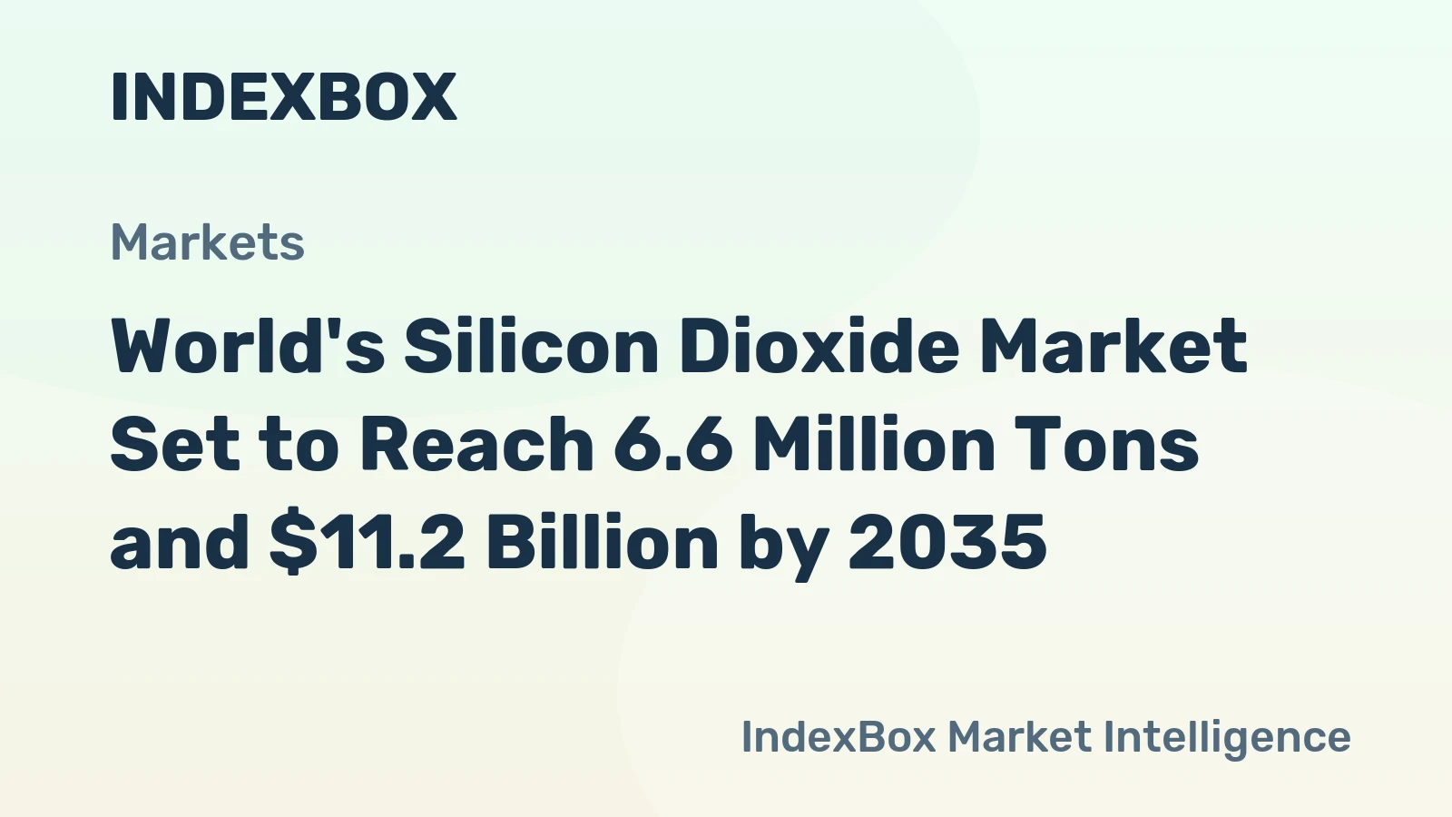 World's Silicon Dioxide Market Set to Reach 6.6 Million Tons and $11.2 Billion by 2035
