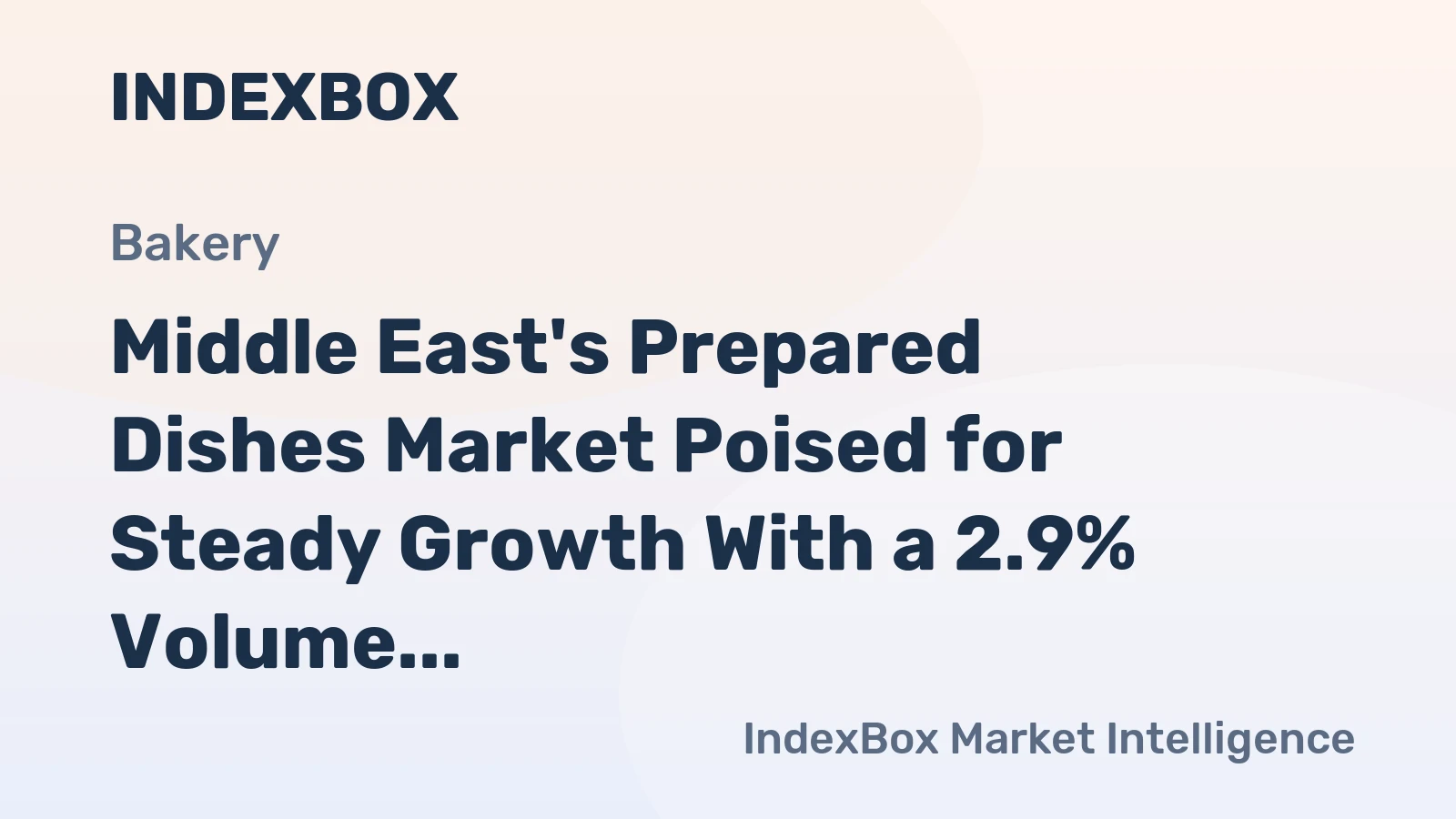 Middle East's Prepared Dishes Market Poised for Steady Growth With a 2.9% Volume CAGR